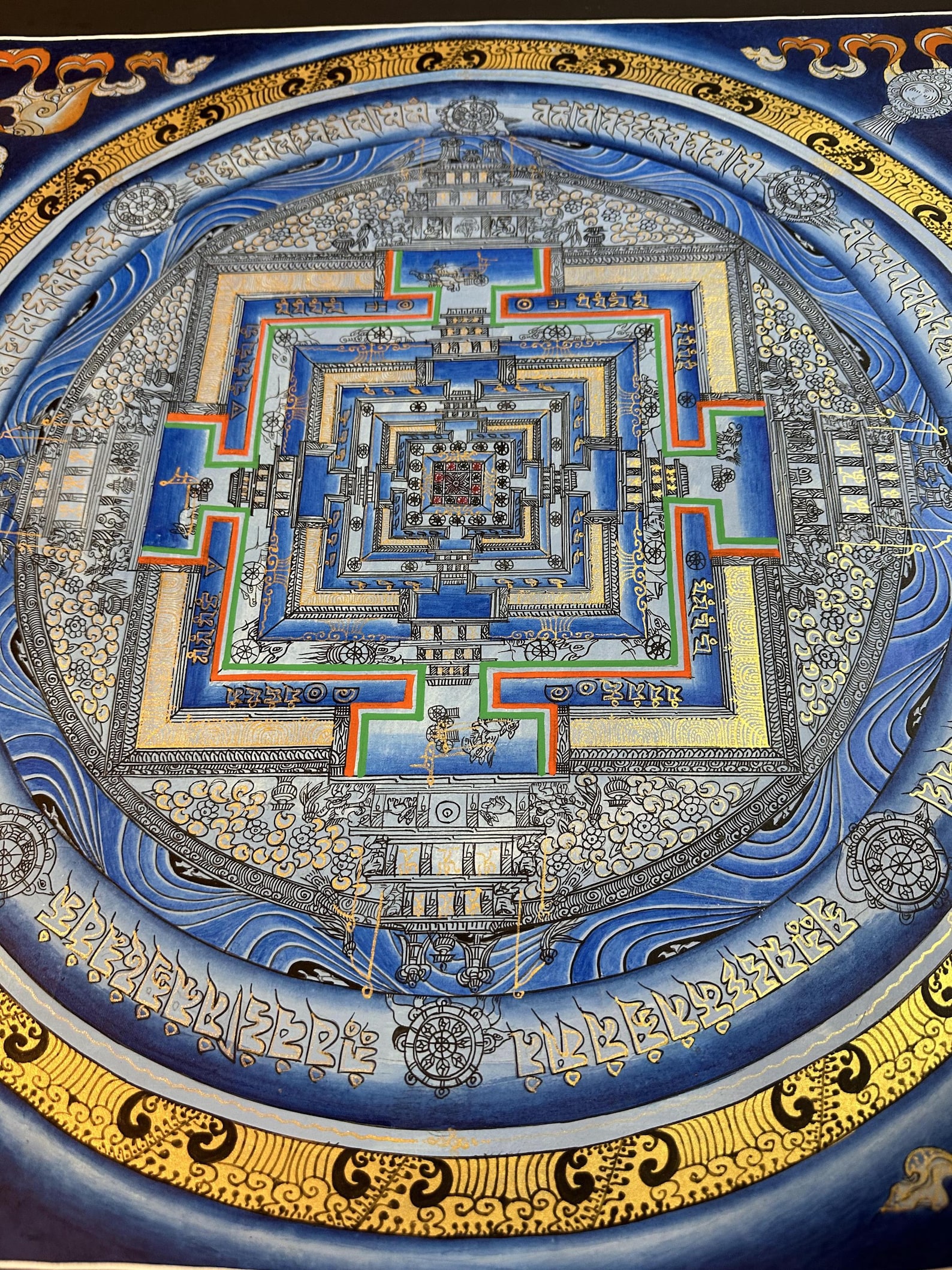 Kalachakra Mandala Thangka Painting, Cosmic Cycles of Time, Wheel of ...