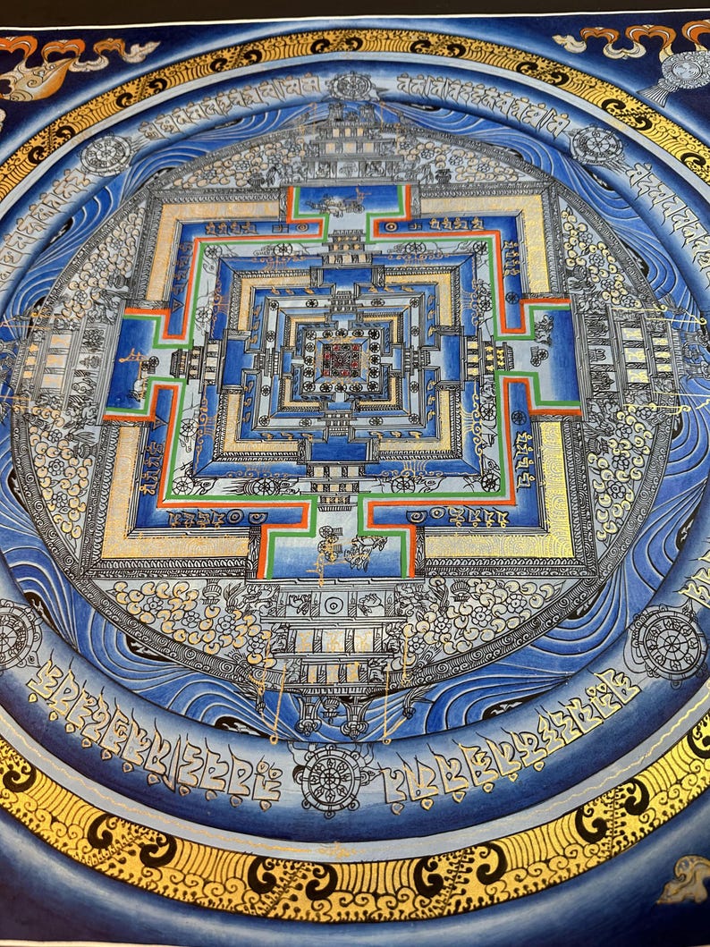Kalachakra Mandala Thangka Painting, Cosmic Cycles of Time, Wheel of ...