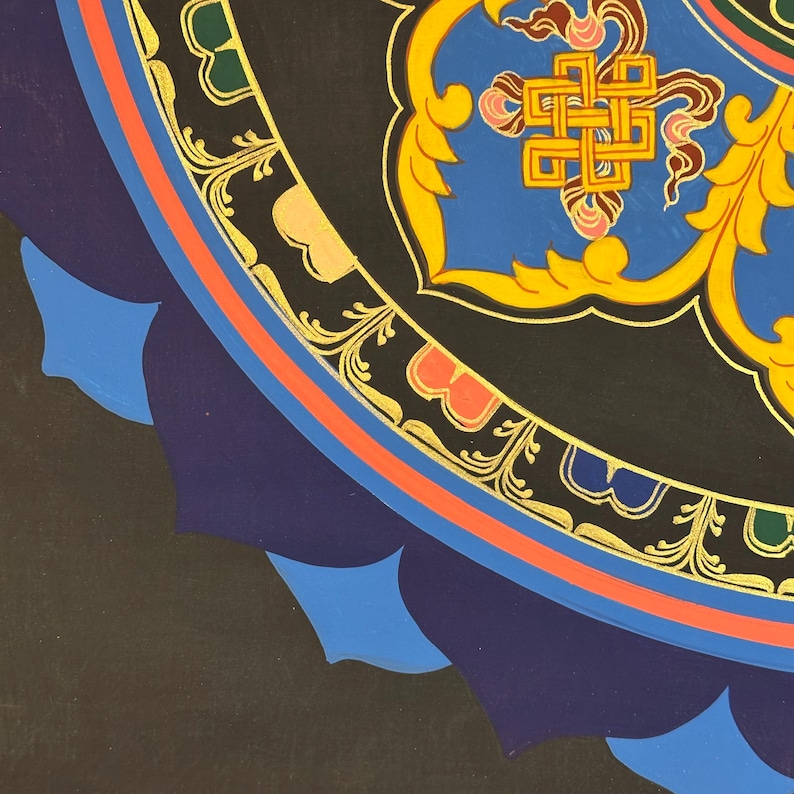 Authentic Sacred Ashtamangala Mandala – Tibetan Buddhist Protective ...