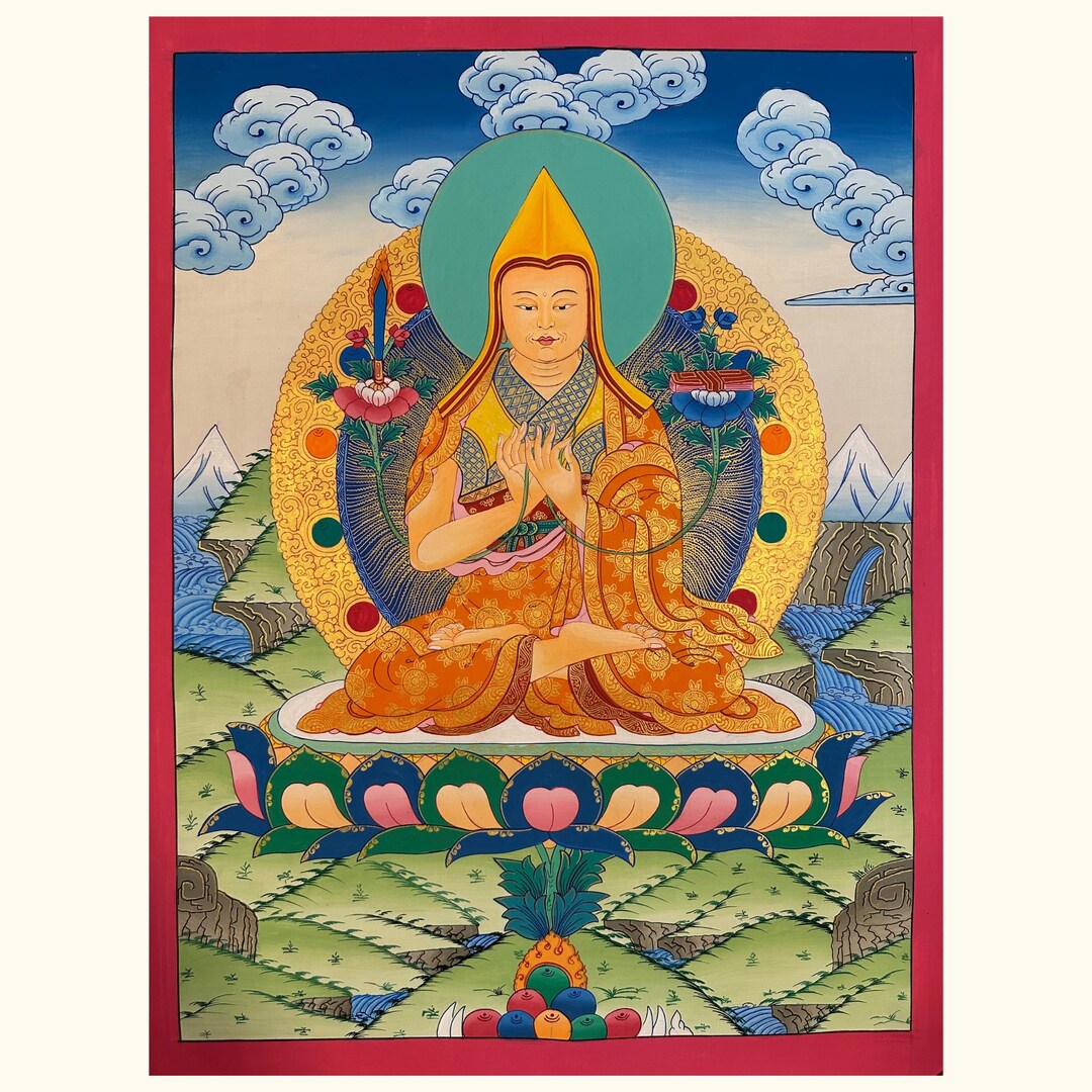 Tsongkhapa Thangka Painting, Gelug Tradition, Prajnaparamita Sutra ...