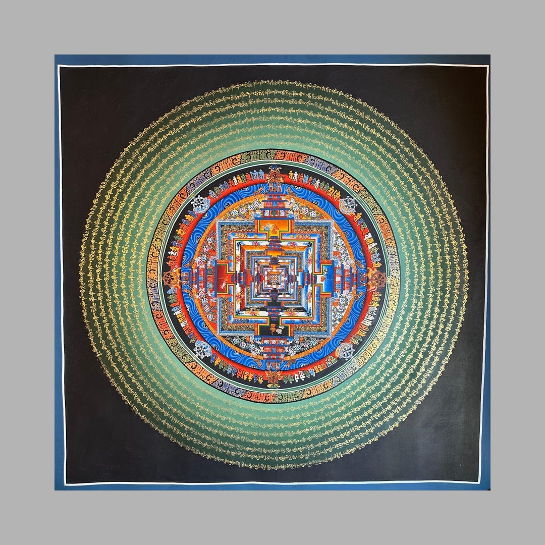 Hand-painted Kalachakra Mandala | Wheel of Time Mandala | Buddhist ...