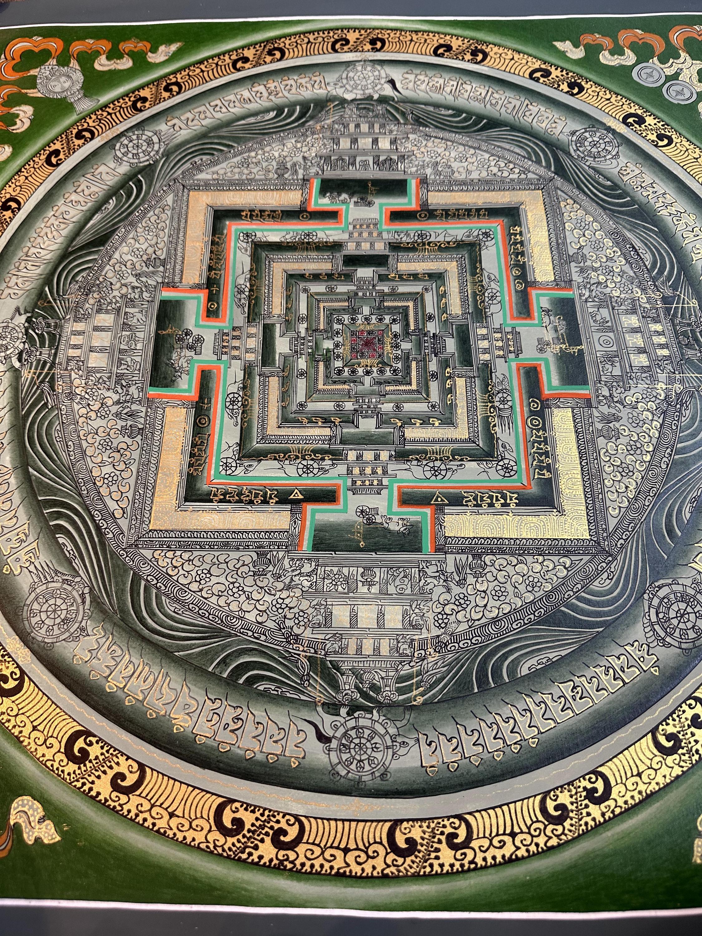 Kalachakra Mandala Thangka Painting, Cosmic Cycles of Time, Wheel of ...