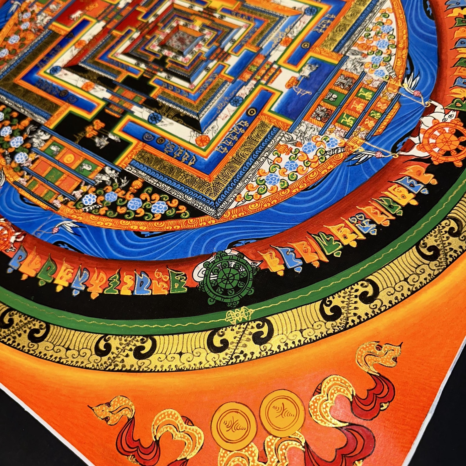 Kalachakra Mandala Thangka Painting, Cosmic Cycles of Time, Wheel of ...