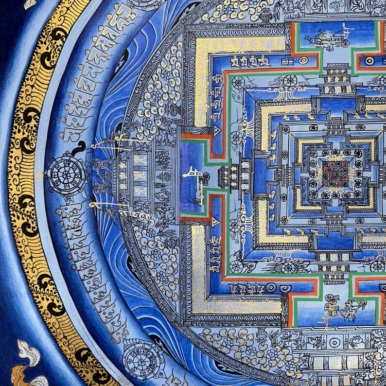 Kalachakra Mandala Thangka Painting, Cosmic Cycles of Time, Wheel of ...