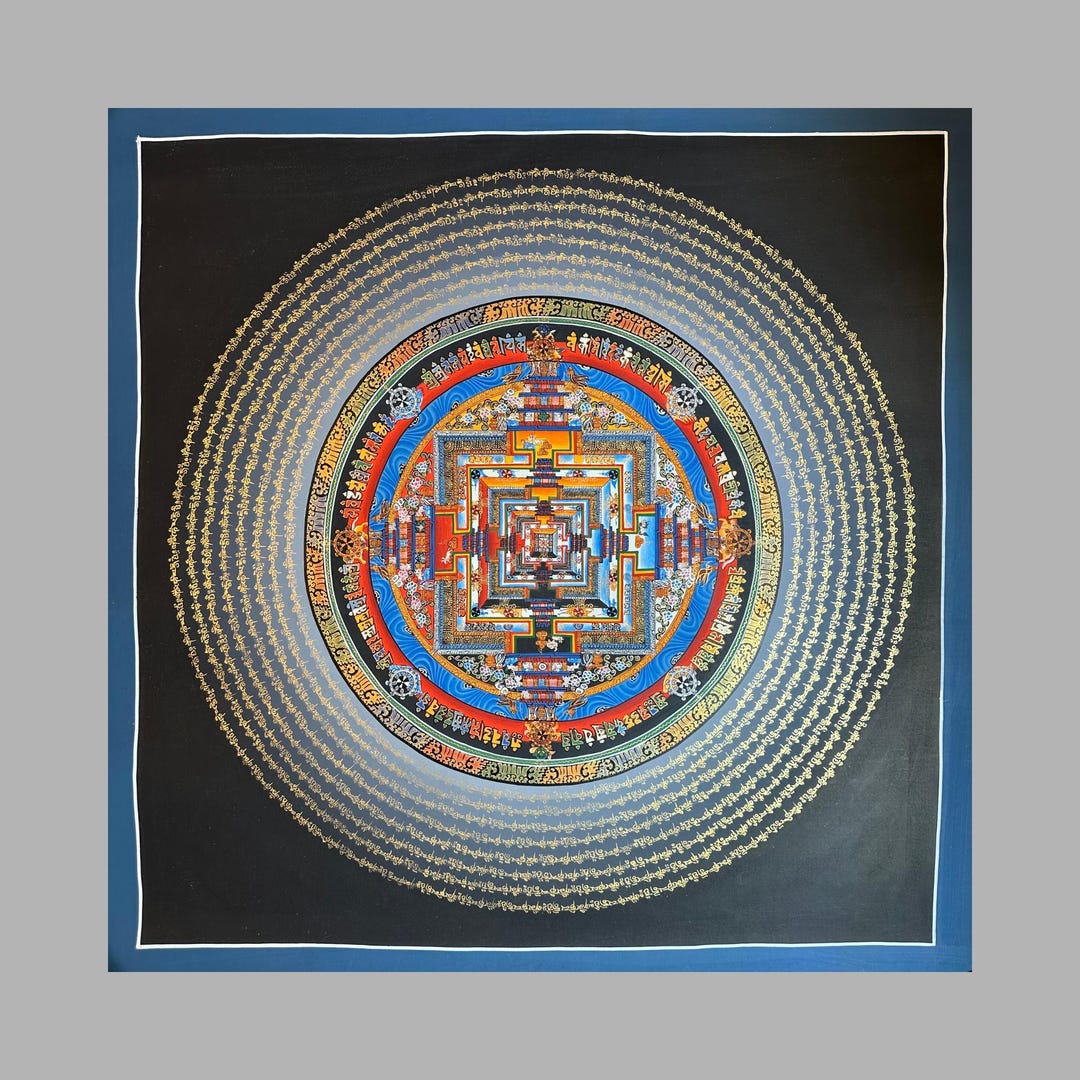 Hand-painted Kalachakra Mandala | Wheel of Time Mandala | Buddhist ...