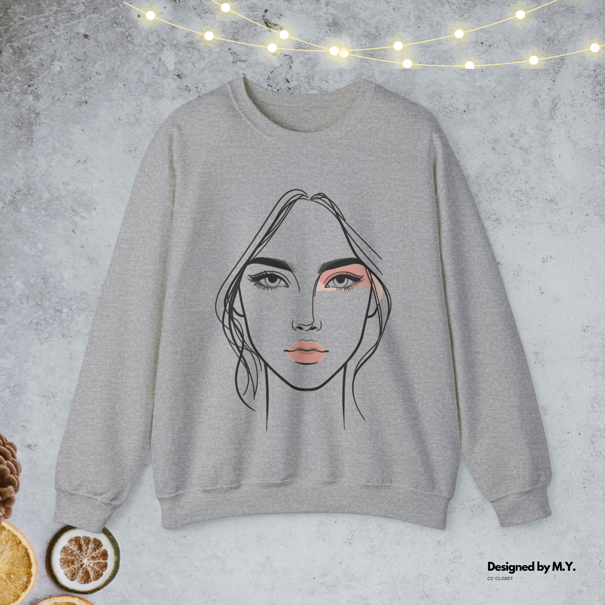 Minimalist Face Sweatshirt, Line Drawing Sweatshirt, Abstract Art ...