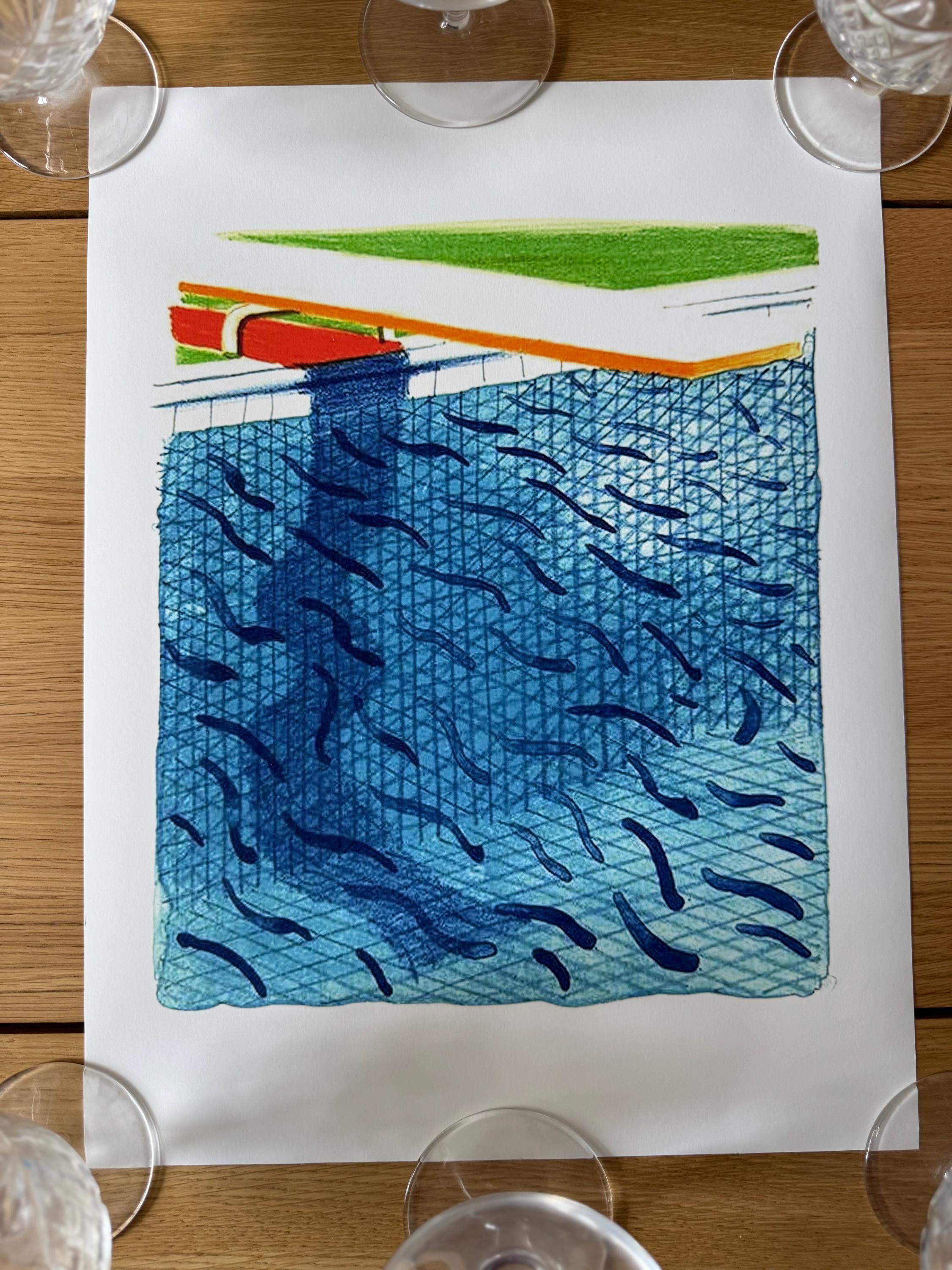 David Hockney Paper Pools, Pools Made With Blue Ink for the Book 1980 ...