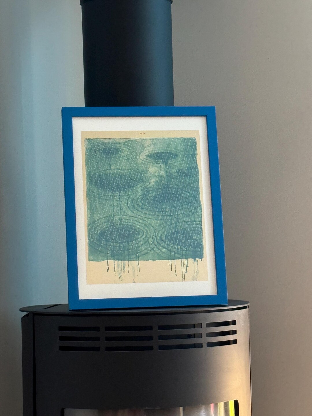 David Hockney - Rain From the "weather" Series Blue Frame - Etsy