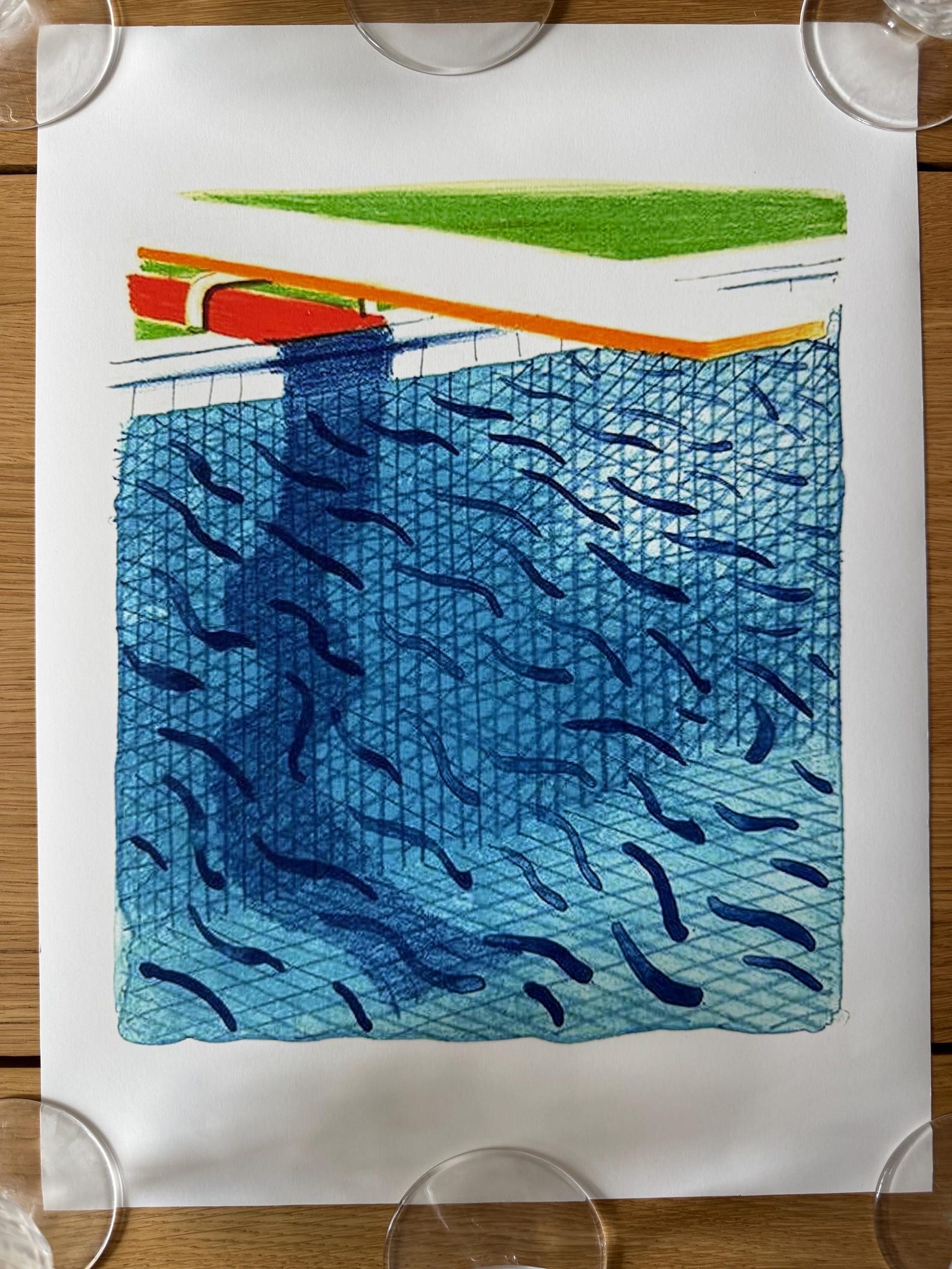 David Hockney Paper Pools, Pools Made With Blue Ink for the Book 1980 ...