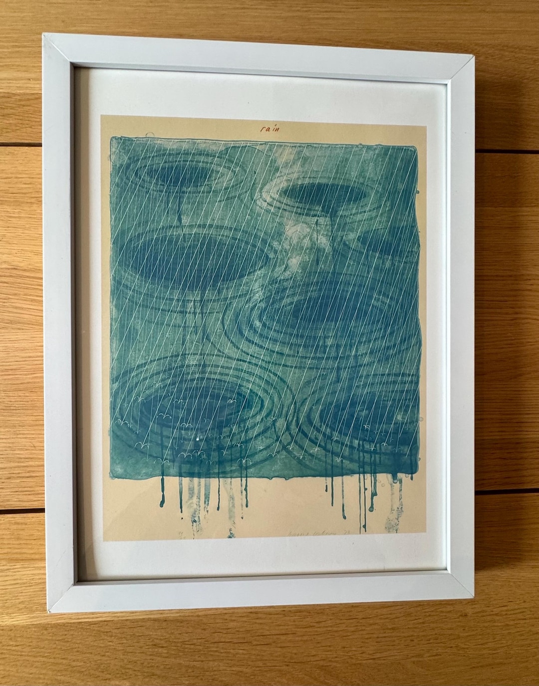 David Hockney - Rain From the "weather" Series White Frame - Etsy