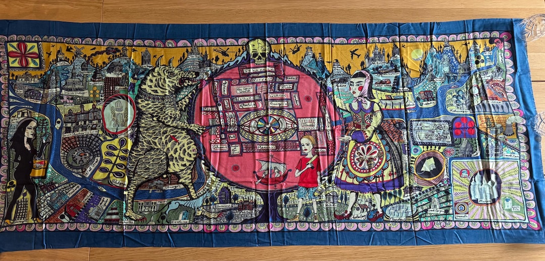 Grayson Perry Silk Scarf Map of Truths and Beliefs New British Class ...