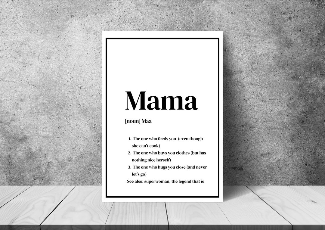 Buy Mama Definition A4 Size Printable Poster Mama Poster Mama Online in ...
