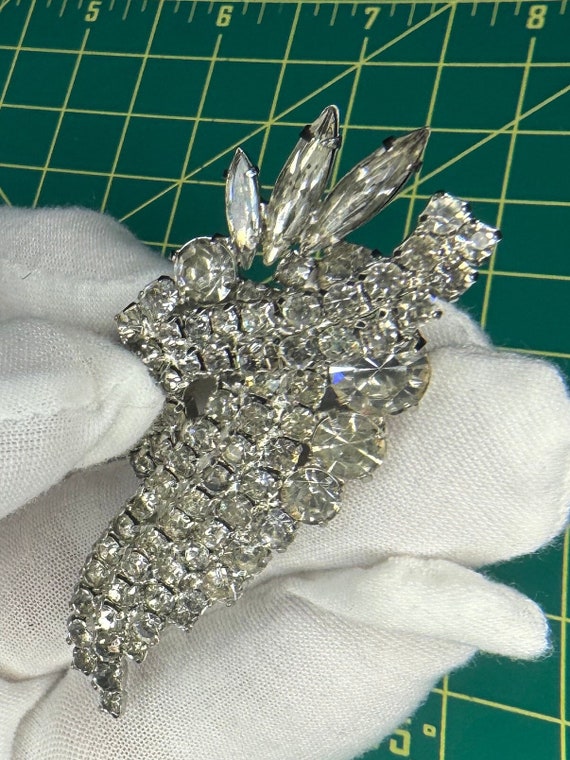 Vintage weiss brooch rhinestone - Gem