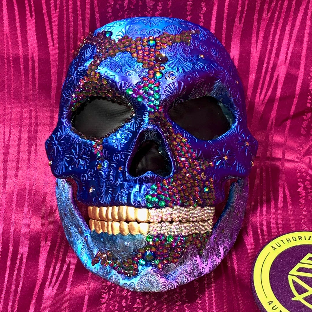 Midnight Skull Mask With Movable Jaw - Ready for Wearing - Etsy