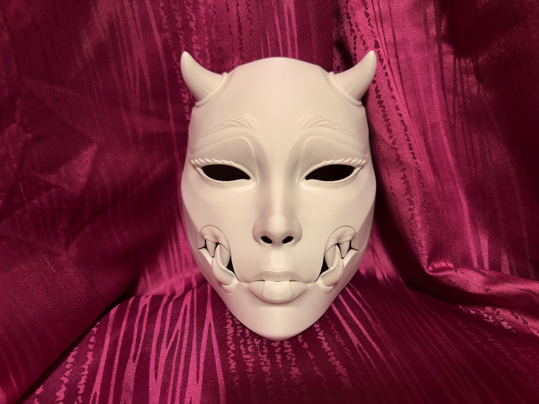 3D Printed Kuchisake-onna Masquerade Horror Mask, Cosplay Mask With ...