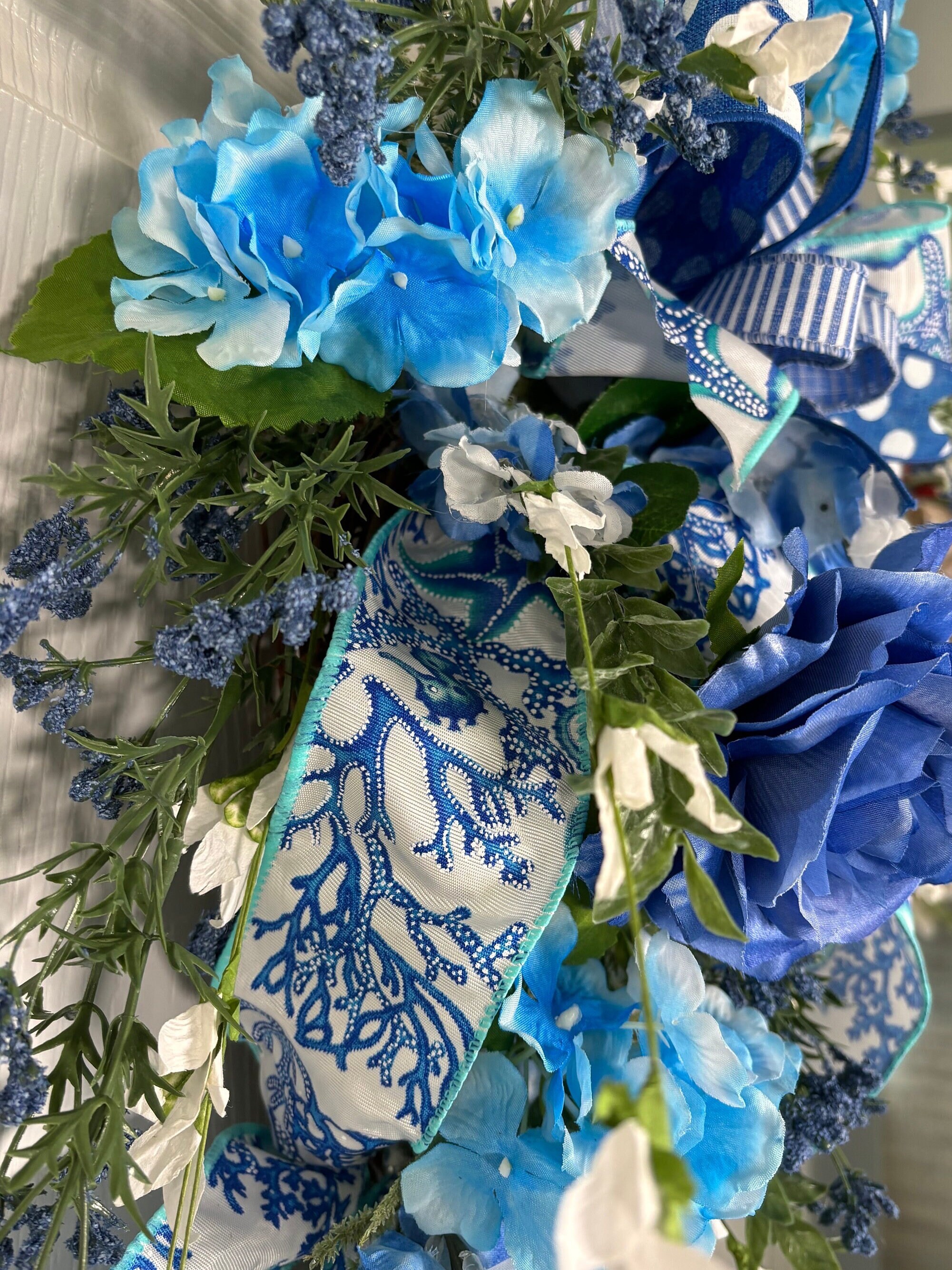 Nautical Wreath Lake Wreath Summer Wreath Blue and White Wreath Wreath ...