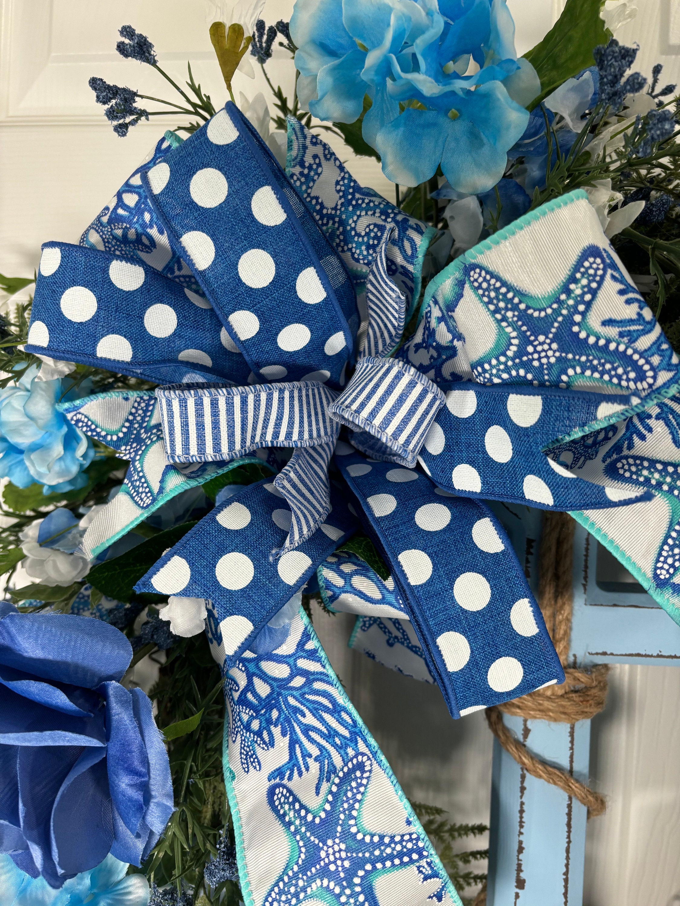 Nautical Wreath Lake Wreath Summer Wreath Blue and White Wreath Wreath ...