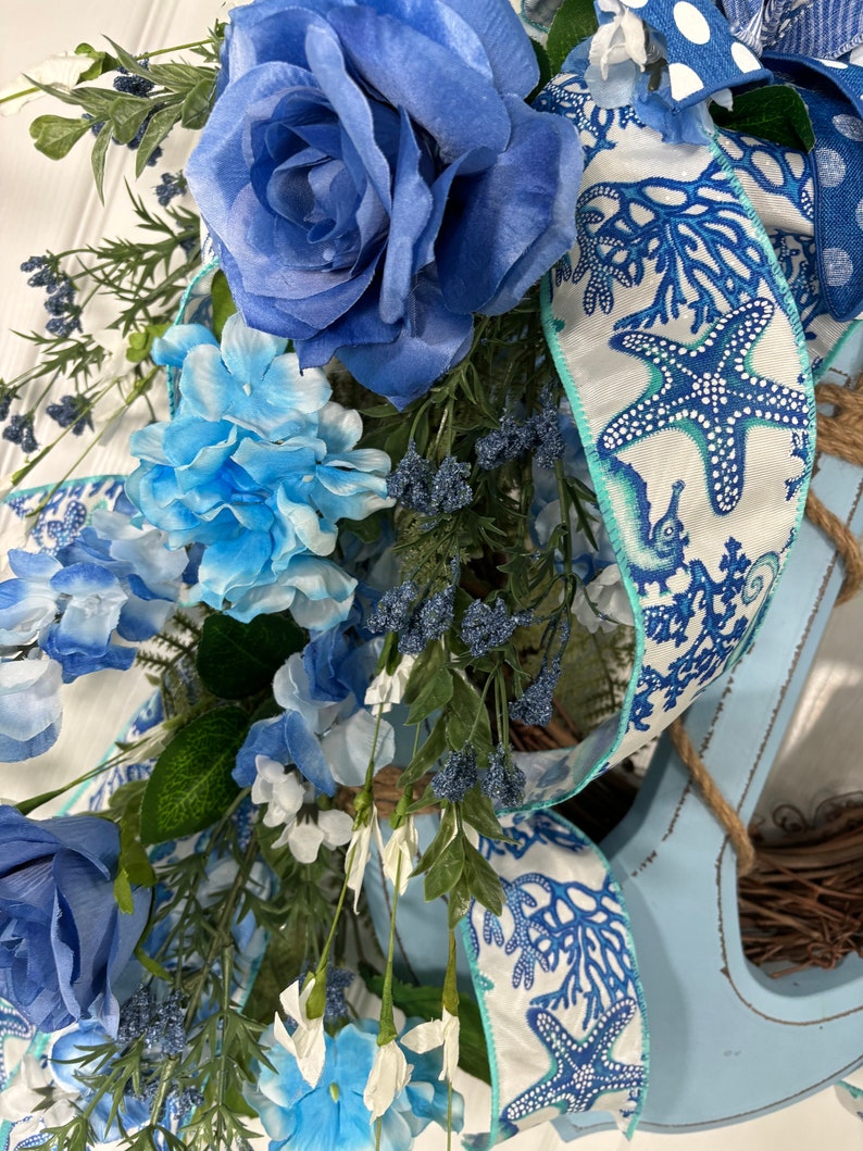 Nautical Wreath Lake Wreath Summer Wreath Blue and White Wreath Wreath ...