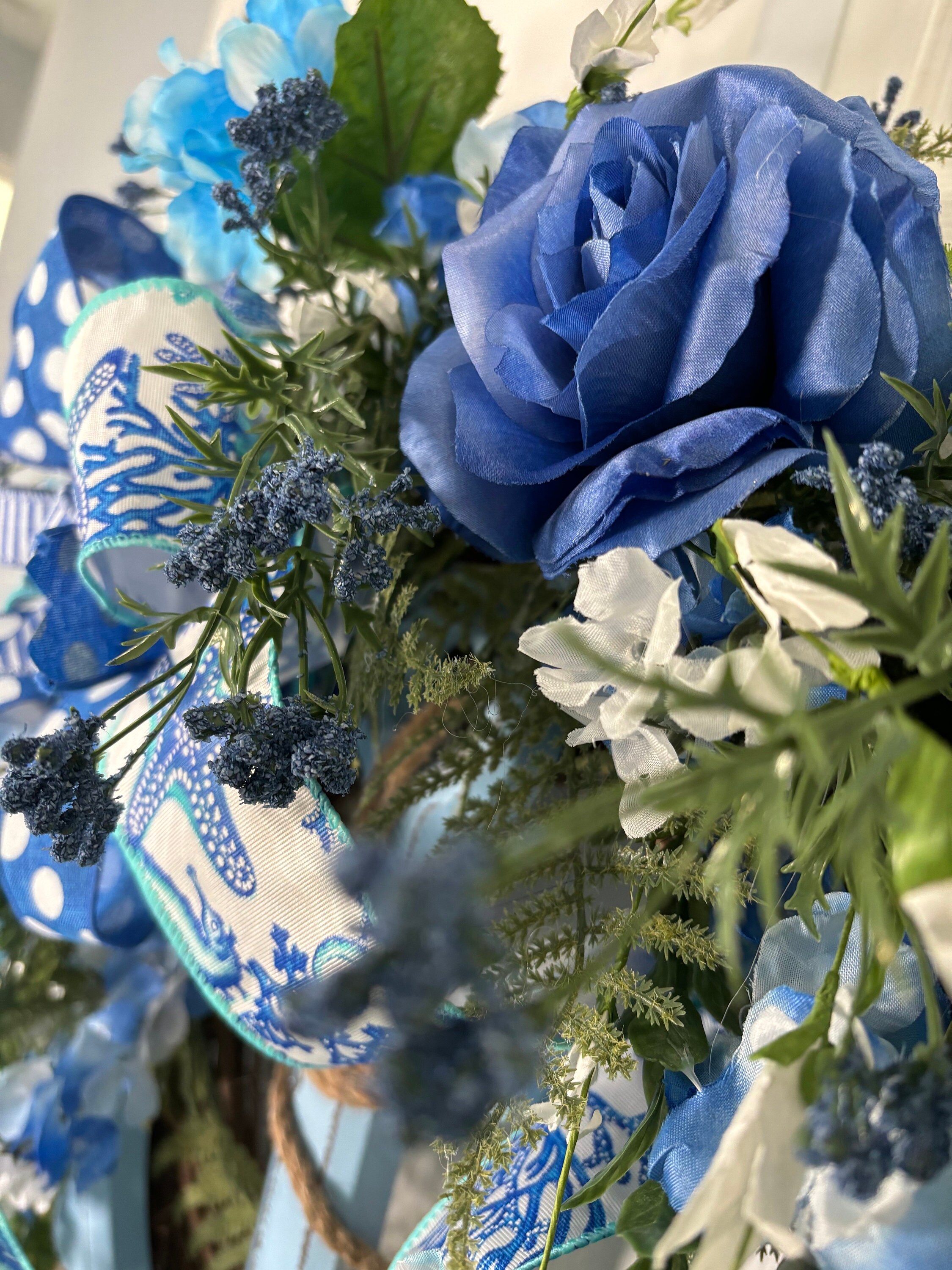 Nautical Wreath Lake Wreath Summer Wreath Blue and White Wreath Wreath ...