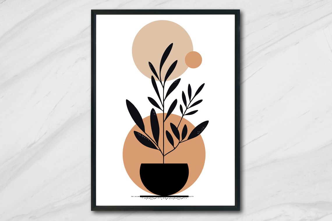 Abstract Boho Poster pot, Botanical Print for Printing, Printing ...
