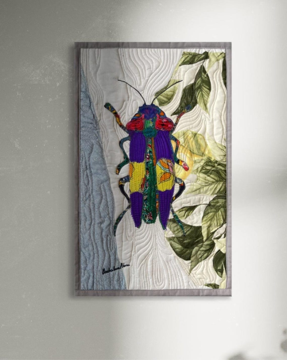 Insect Textile Art Quilt "spring Creatures #1"- Nature Inspired Wall ...