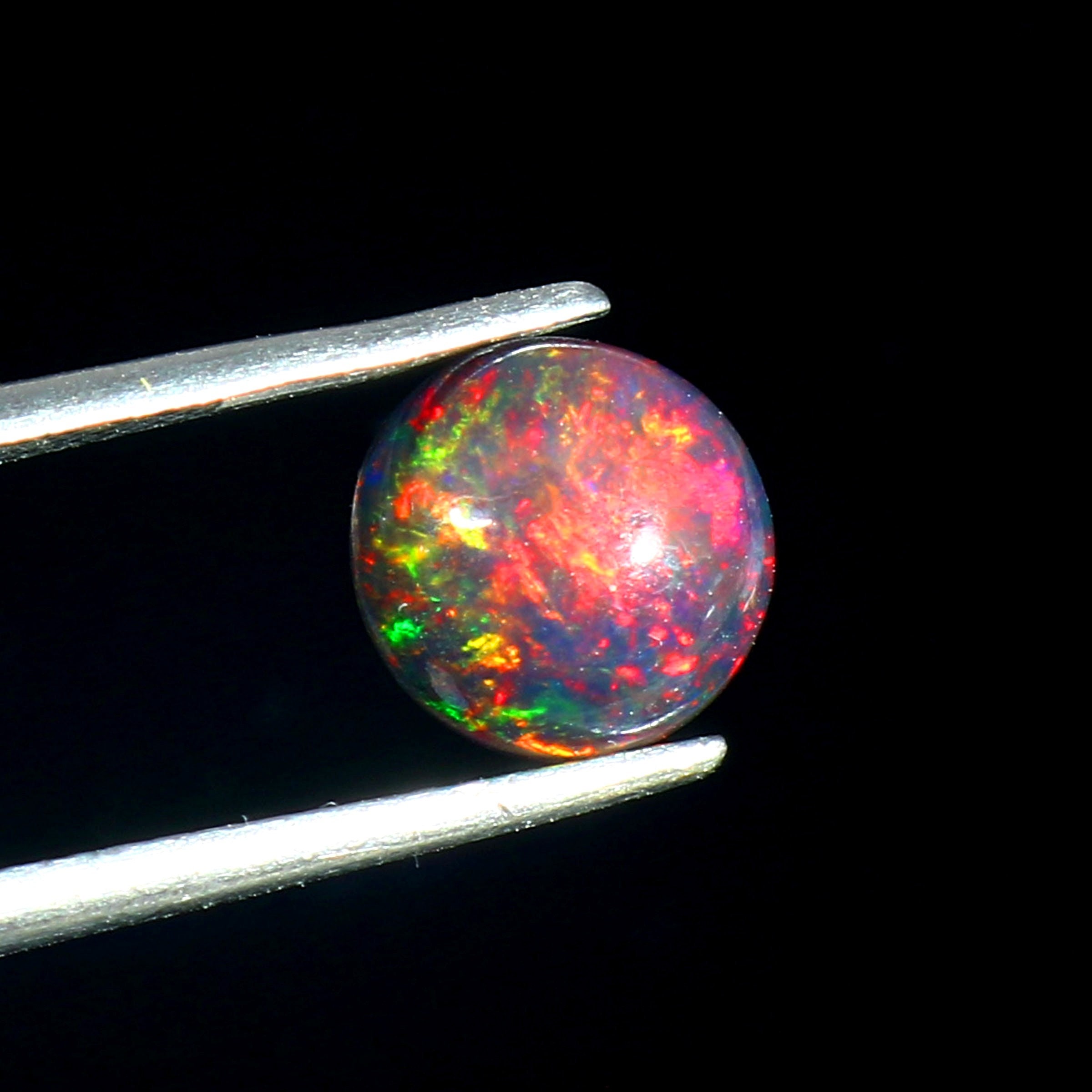 9 Mm Opal Round natural Black Ethiopian Fire Opal Black Opal Welo Fire ...