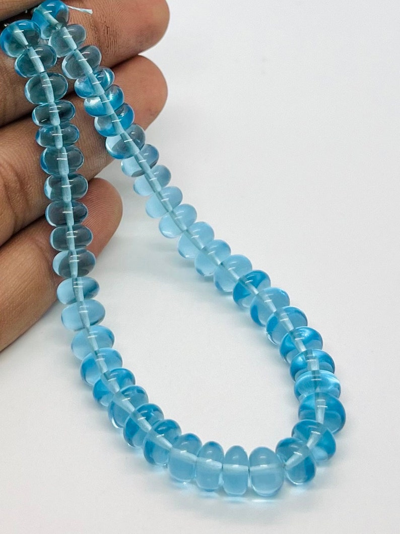 AAA+ Quality~sky Blue Topaz Quartz Smooth Beads Natural Light Blue ...