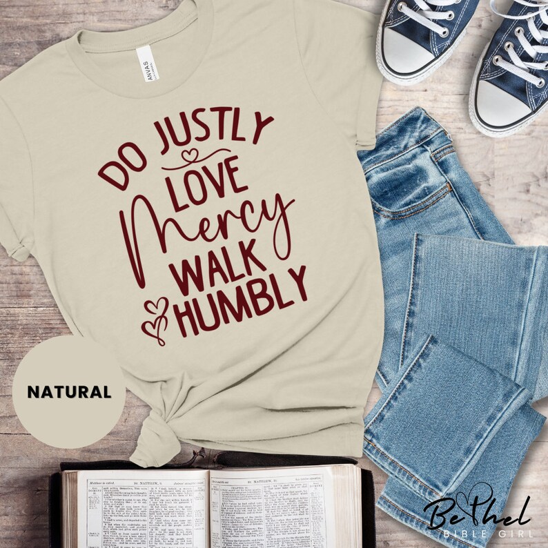 Micah 6:8 Do Justice Love Mercy Scripture T-shirt | Bible Verse Tee ...