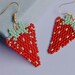 Strawberry Beaded Earrings Flower Bead Earrings Boho Plant Fringe Seed ...