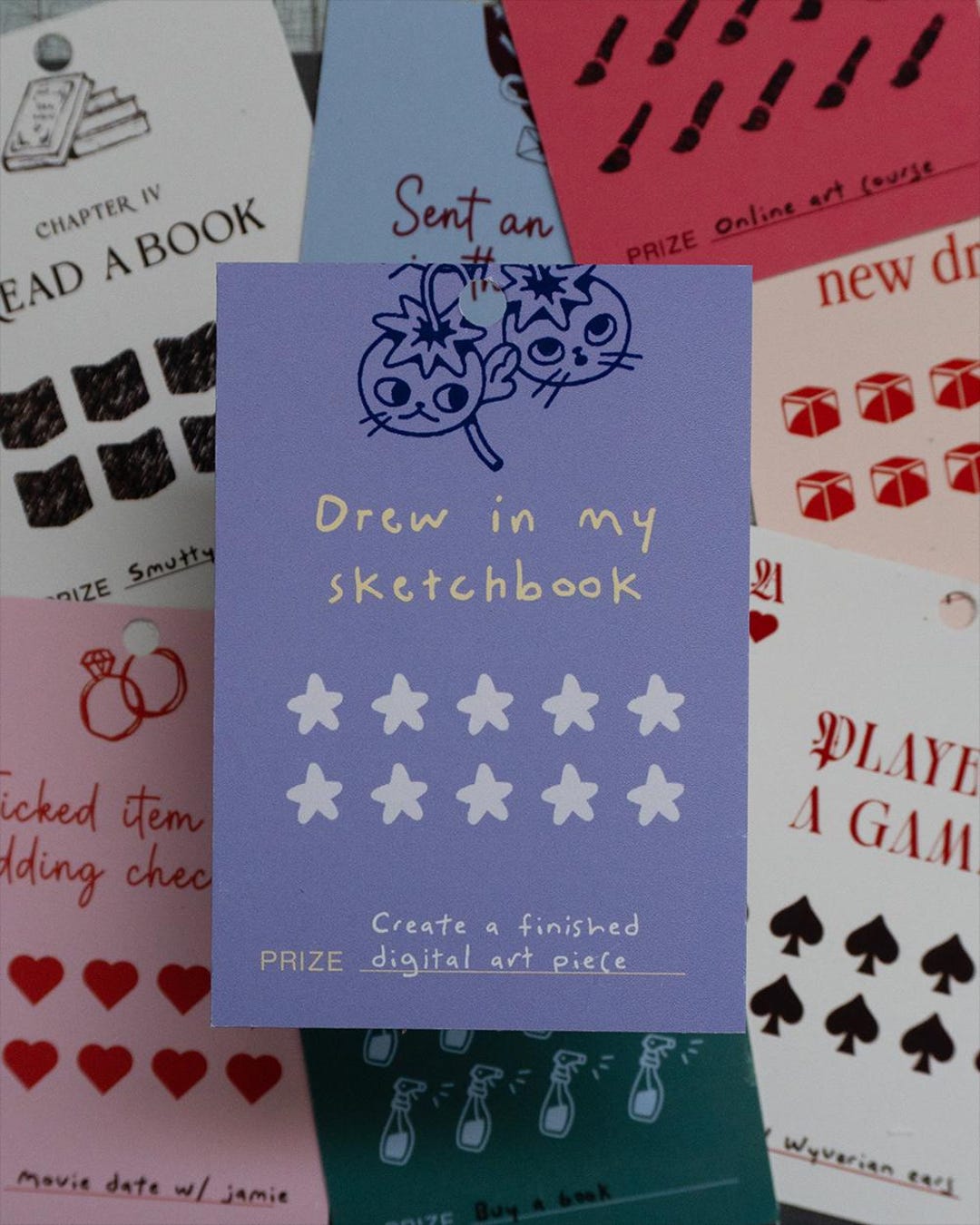 2026 Goals Stamp Cards | Habit Tracker Cards | Self Care & Productivity ...