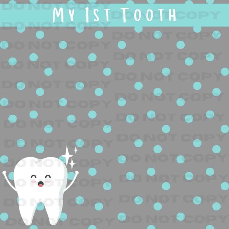 2 Pg Baby's First Tooth Digital 12x12 Background My First - Etsy