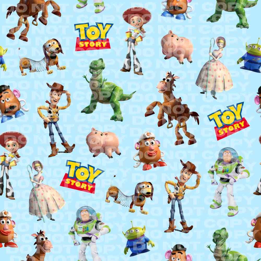 Story Friends Digital 12x12 Seamless Background, Story JPG SVG, Toy Scrapbook Paper, Pattern ...