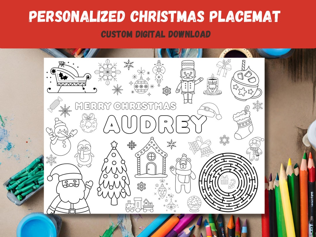 Editable Coloring Christmas Paper Placemats, Christmas Activities ...