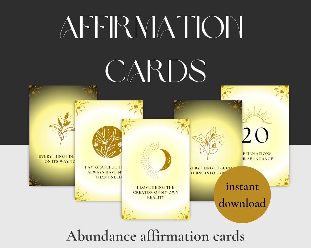 Affirmation Cards, Printables, Abundance Cards, Abundance Poster ...