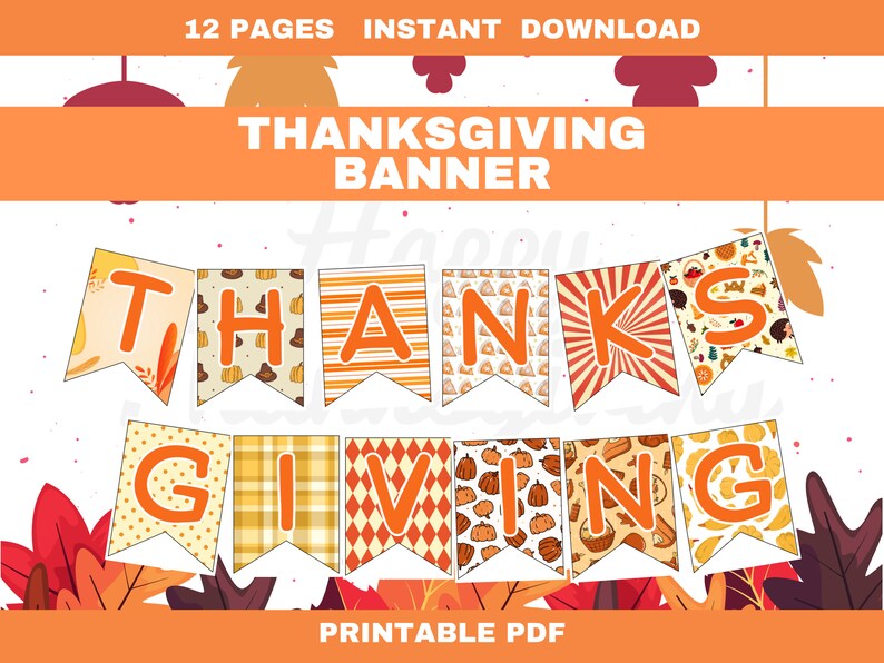 Autumn Banner Printable Pdf, Fall Banner Pdf Printable, Autumn Banner ...