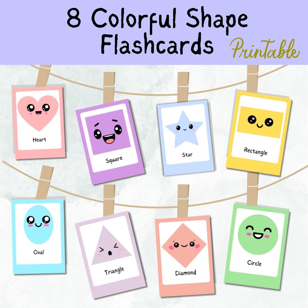 Colorful Shape Flashcards Printable PDF for Kids Learning Fun ...