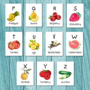 Fruits Cards Printable Flash Cards Preschool Flash Card Learning Fruits ...