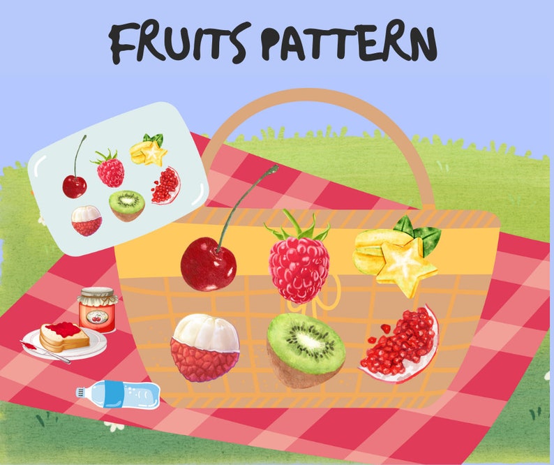 Fruit Pattern Activity for Kids Kids Digital Download Kids Digital ...