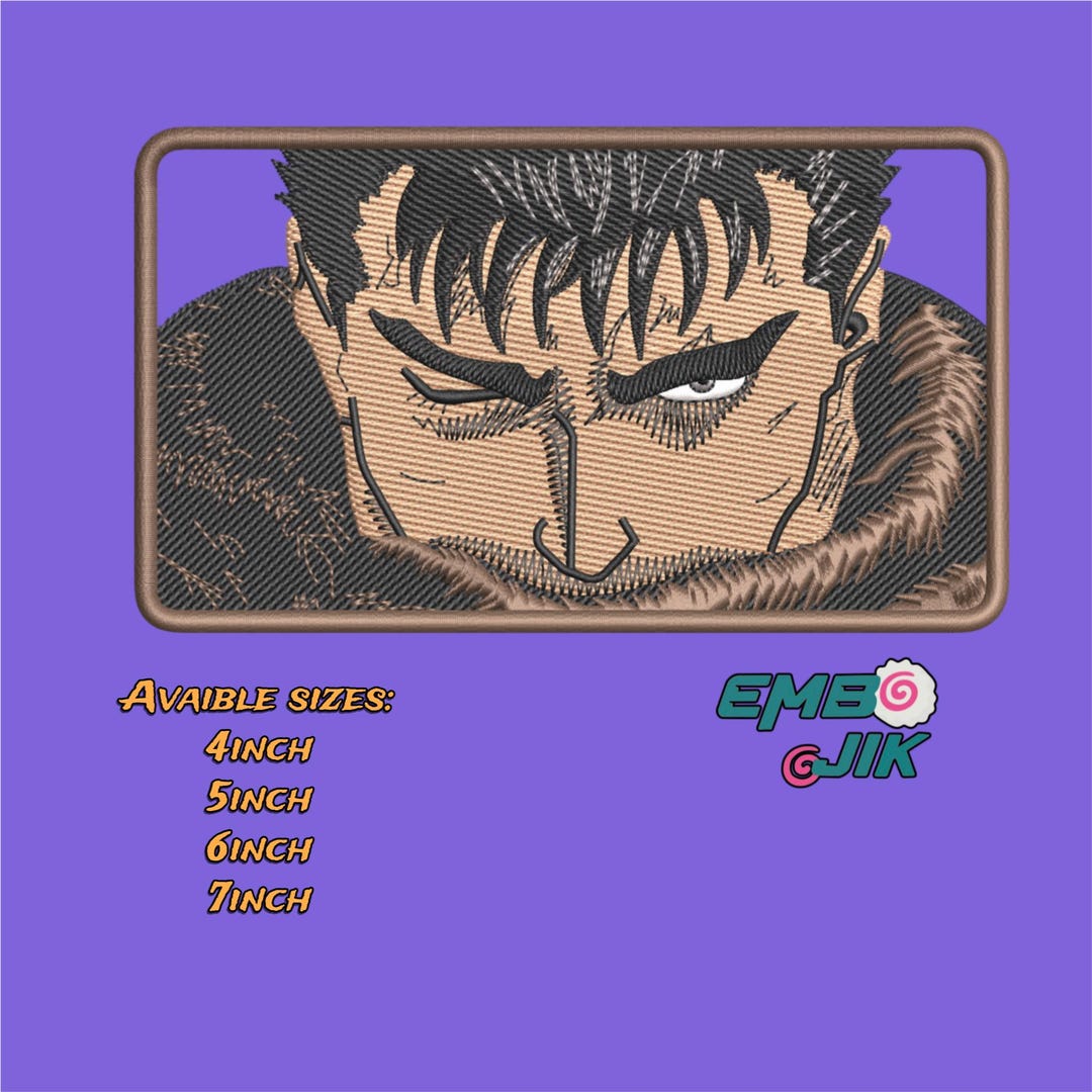 Guts Embroidery Design | Berserk Inspired Anime | Machine Embroidery ...