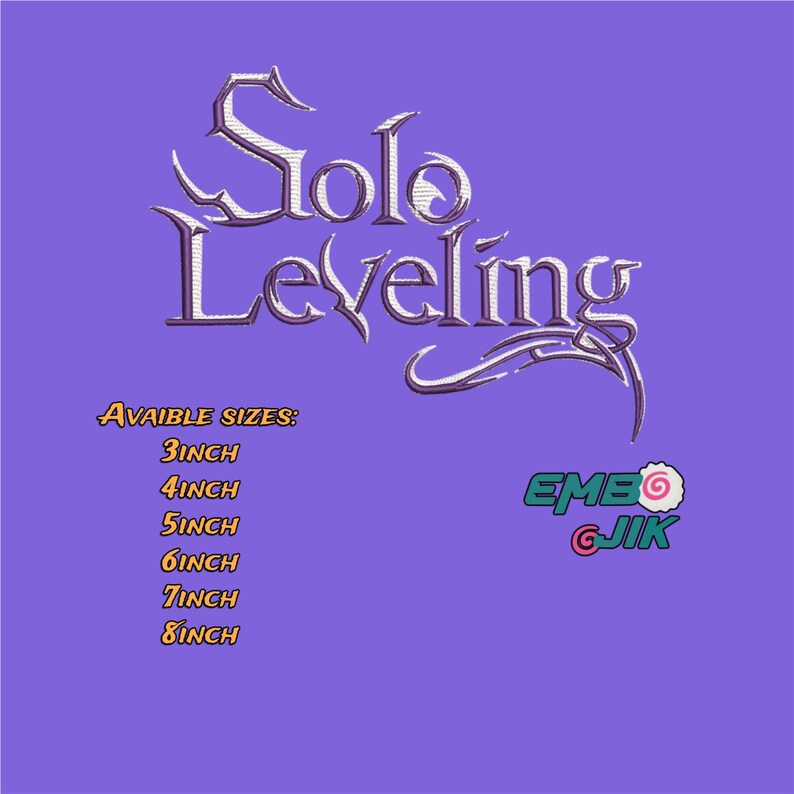 Solo Leveling Logo Patch — Anime Manhwa Embroidery Design, Machine File ...