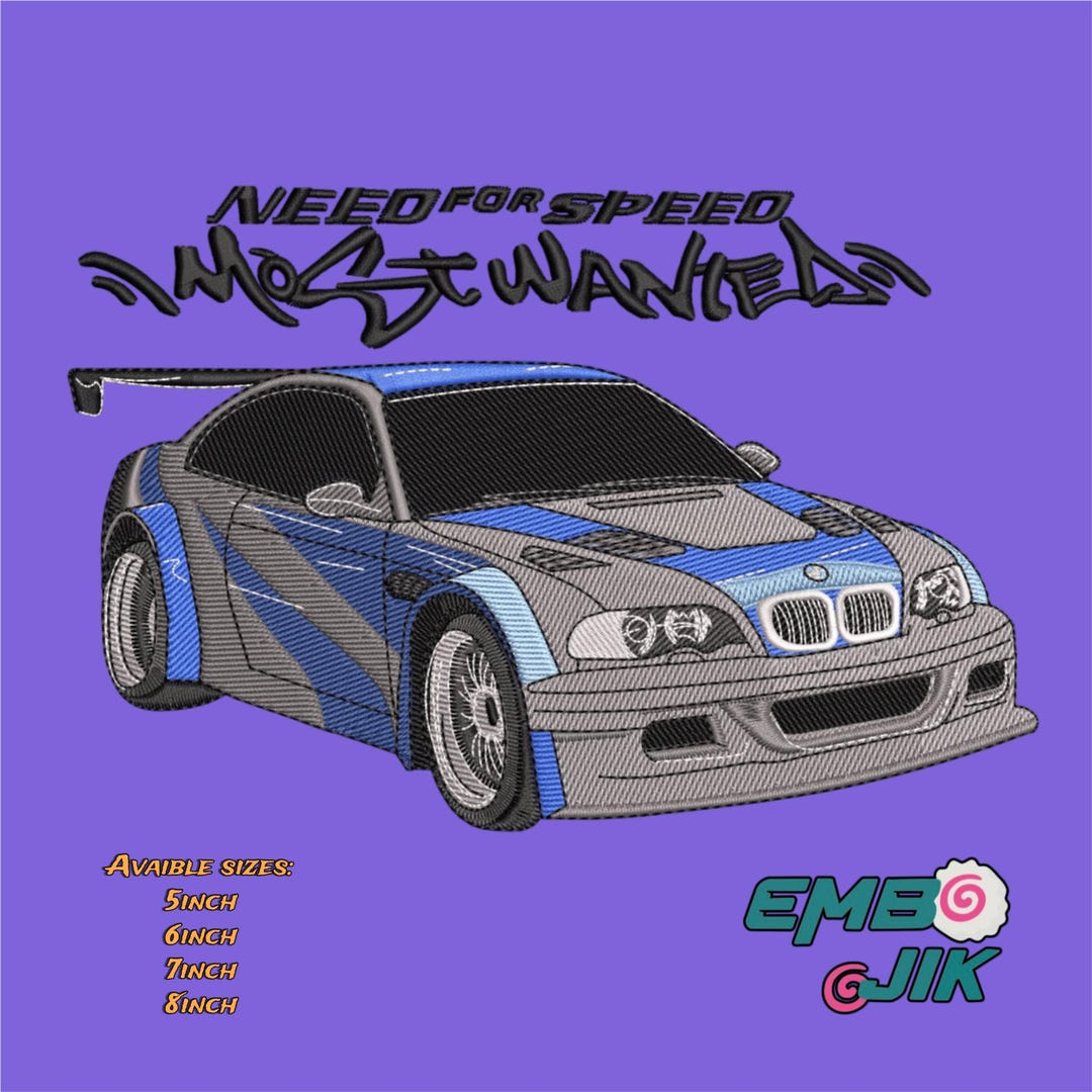 Bmw M3 Gtr Embroidery Design – Custom Street Racing Car Patch, Drift ...