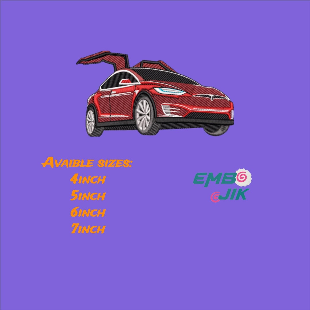 Machine Embroidery File, Design Tesla Model X - Etsy