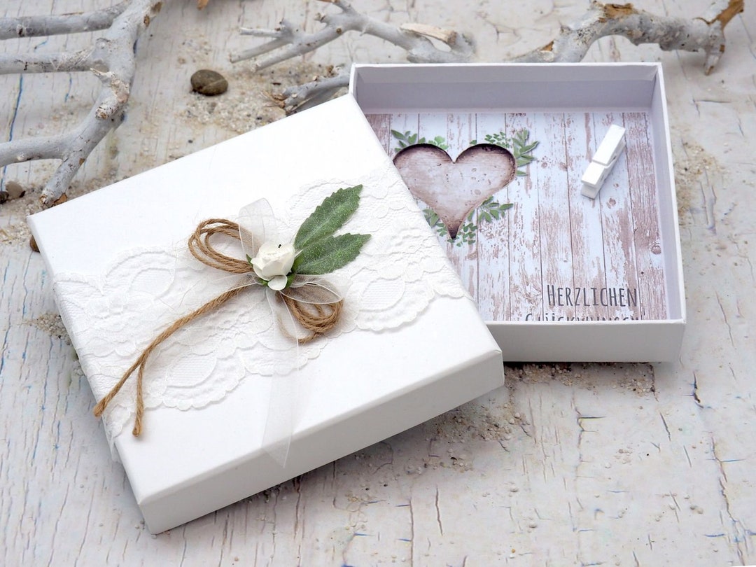 Cash Gift MIRA Packaging Vintage White Wedding Honeymoon Holiday ...