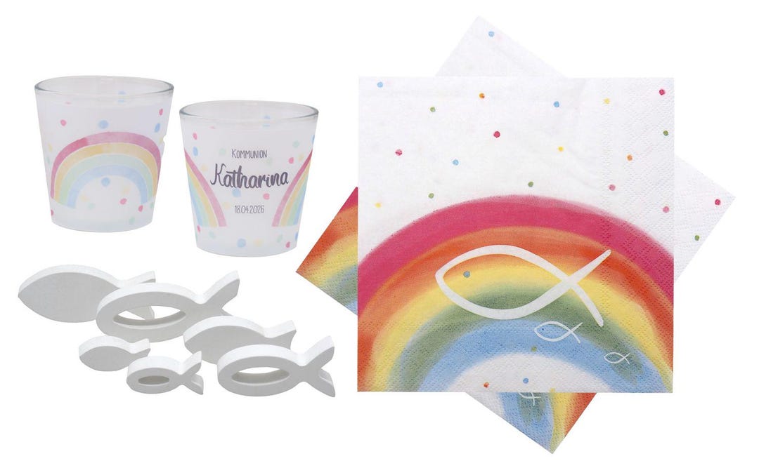 Communion Baptism Decoration Set Rainbow Boy Girl Table Decoration ...
