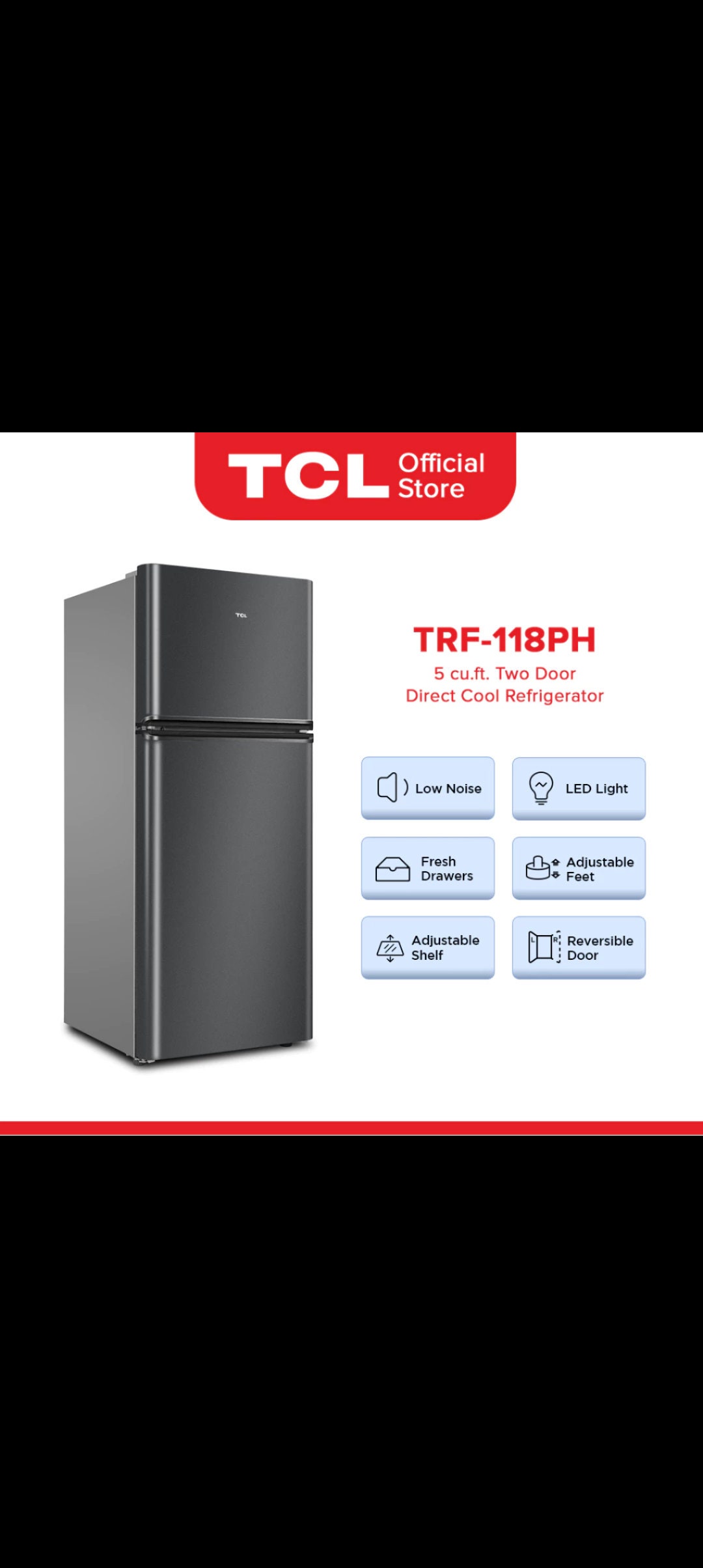 TCL 5 Cu.ft. Two Door Direct Cool Refrigerator TRF-118PH - Etsy