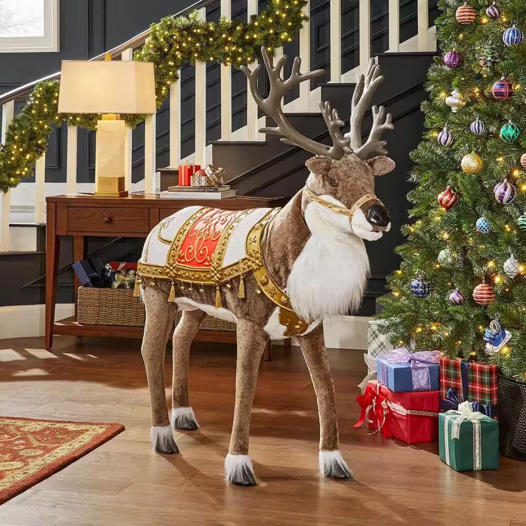 4 Ft. Reindeer Christmas Animatronic Reindeer Christmas - Etsy