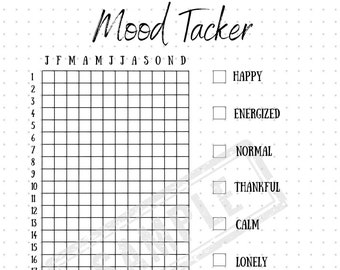 Mood Tracker Bullet Journal Insert Mood Tracker Instant Download, Light ...