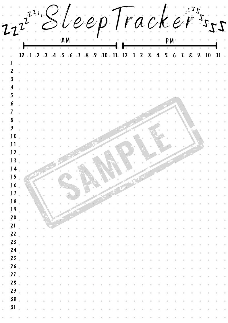 Sleep Tracker - Bullet Journal Page - - Etsy