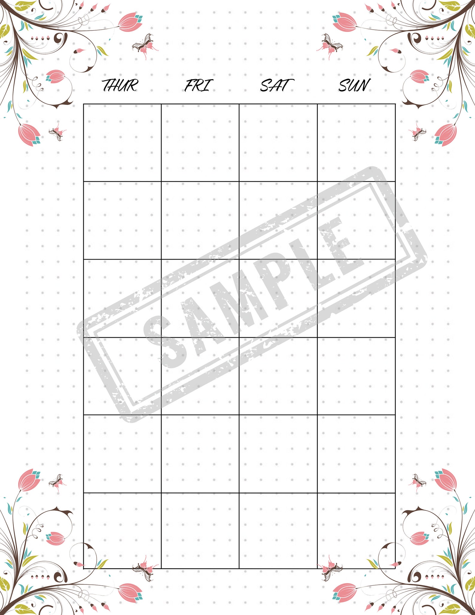 April Double Page Calendar Bullet Journal Page - Etsy