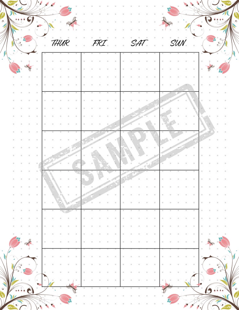 April Double Page Calendar Bullet Journal Page - Etsy